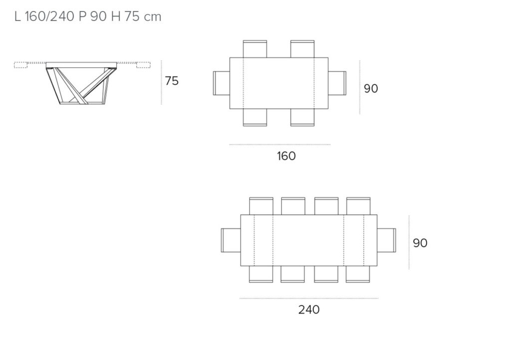 Tavolo da Pranzo Rettangolare allungabile - Confalone